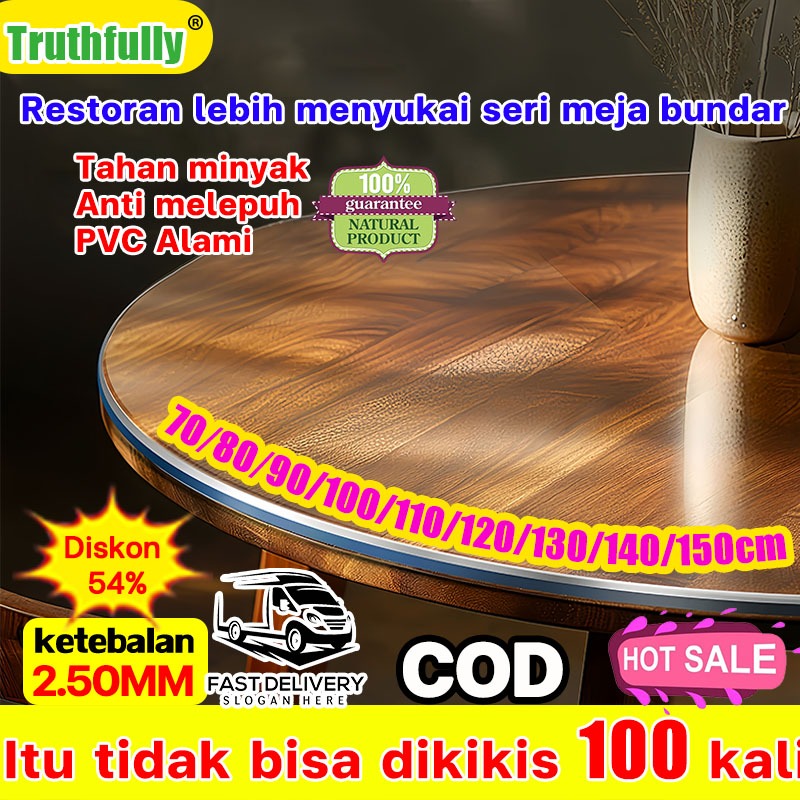 Jual 2025 Tikar Meja Bundar Tikar meja transparan tahan noda, tahan ...