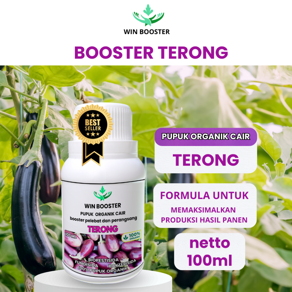 Jual Pupuk Organik Cair Booster Terong, POC WIN BOOSTER TERONG, poc kompos organik melebatkan ...