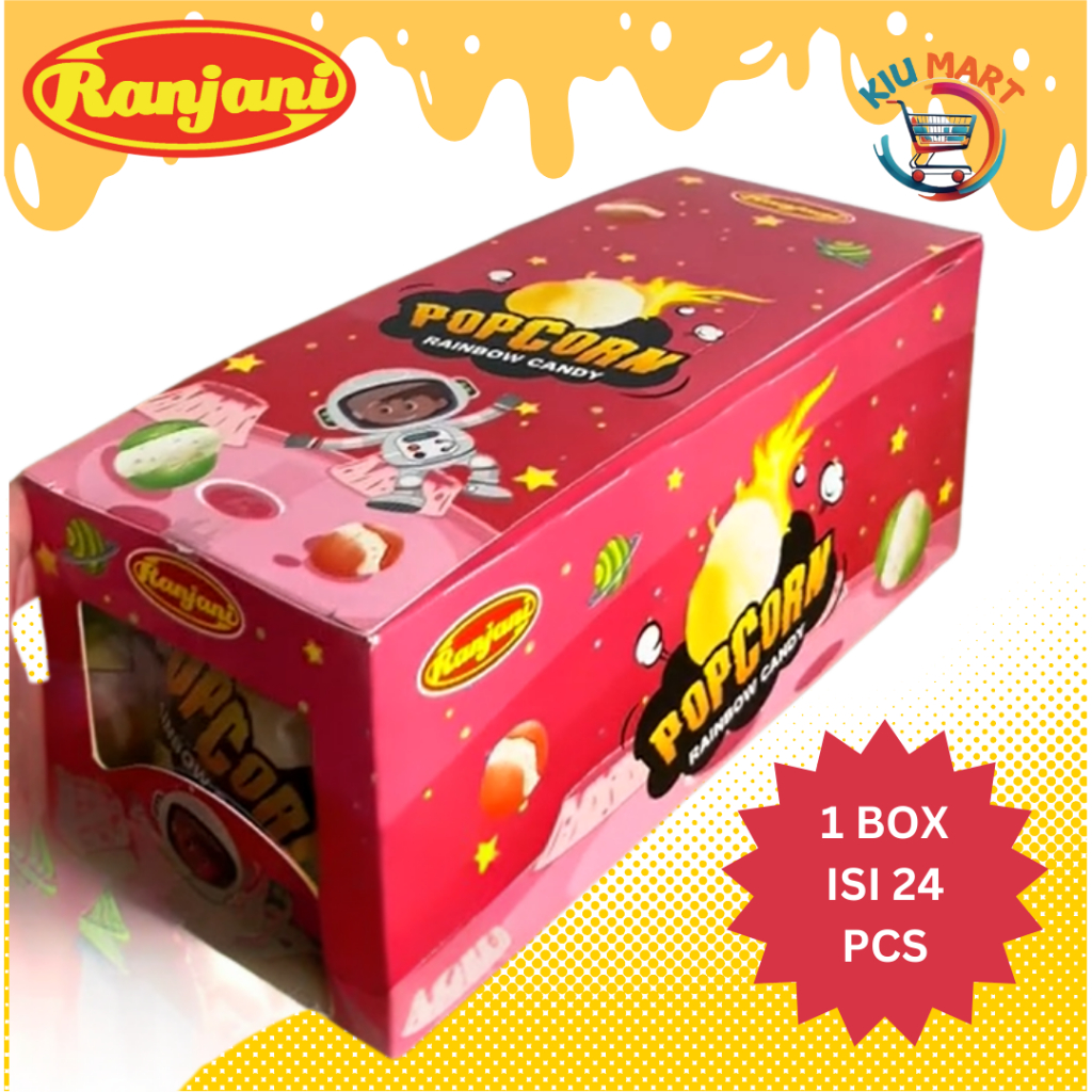 Jual Ranjani popcorn candy rainbow 1box isi 24 bks | Shopee Indonesia
