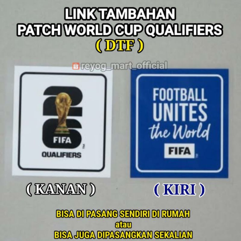 Jual LOGO PATCH FIFA WORLD CUP QUALIFIERS 2026 dan FOOTBAL UNITES THE ...
