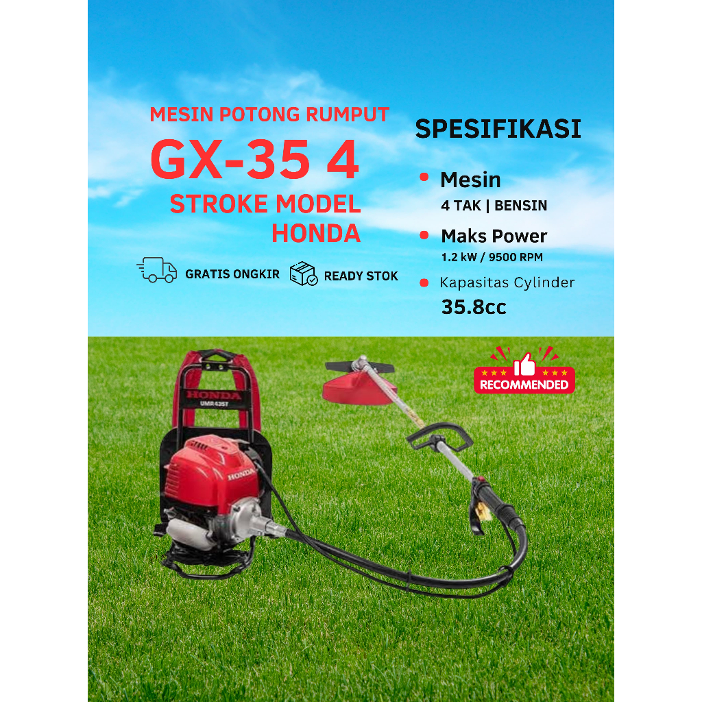 Jual FULLSET LENGKAP Mesin Potong Rumput HONDA GX-435 MESIN Pemotong Rumput Bensin 4Tak FULLSET ...