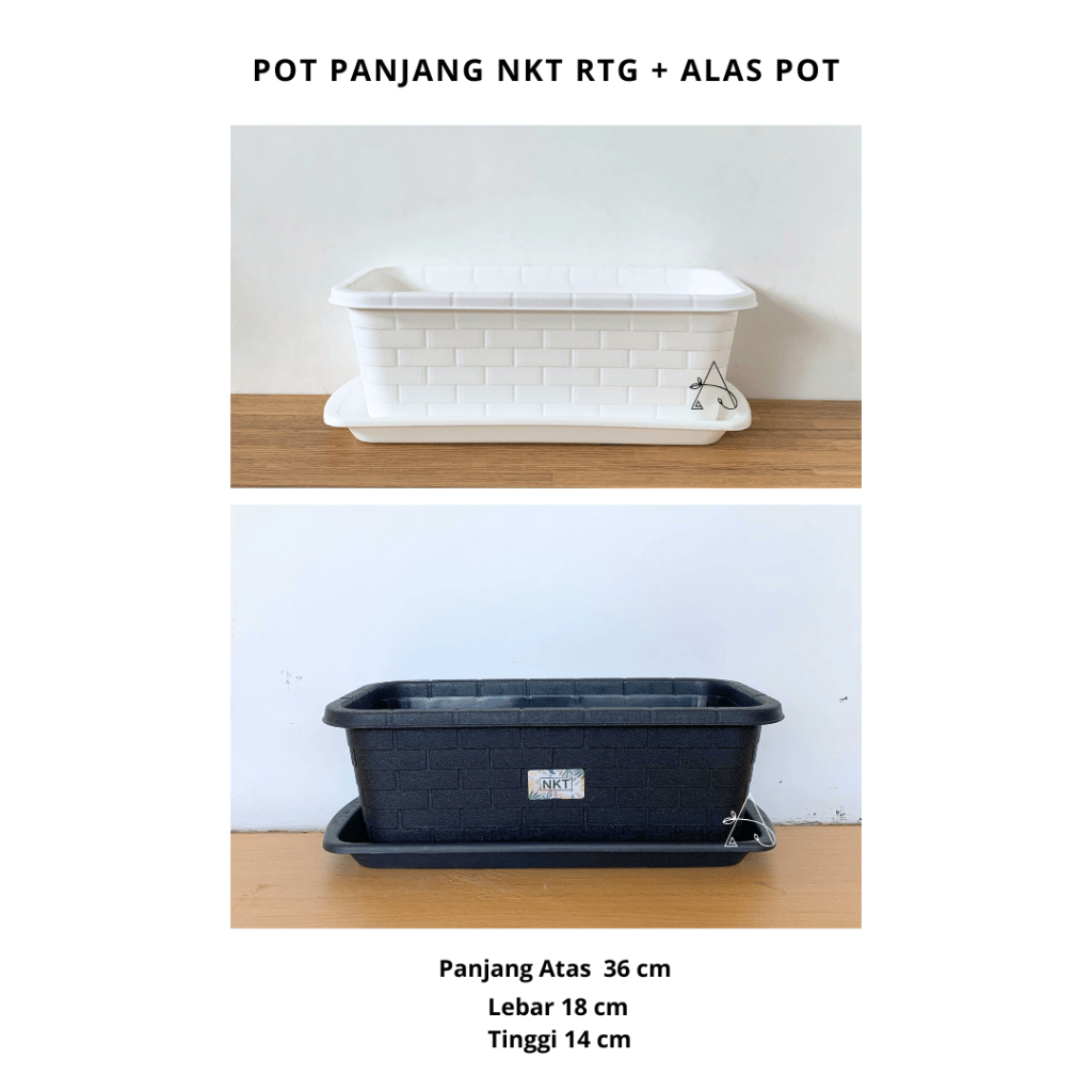 Jual Pot Bunga Panjang NKT RTG 01 + Alas/Tatakan/Tray Pot (1 Set ...