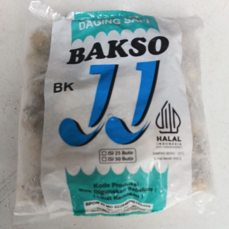 Jual Bakso JJ daging sapi Premium bungkus Putih Strip Biru 500 Gram ...