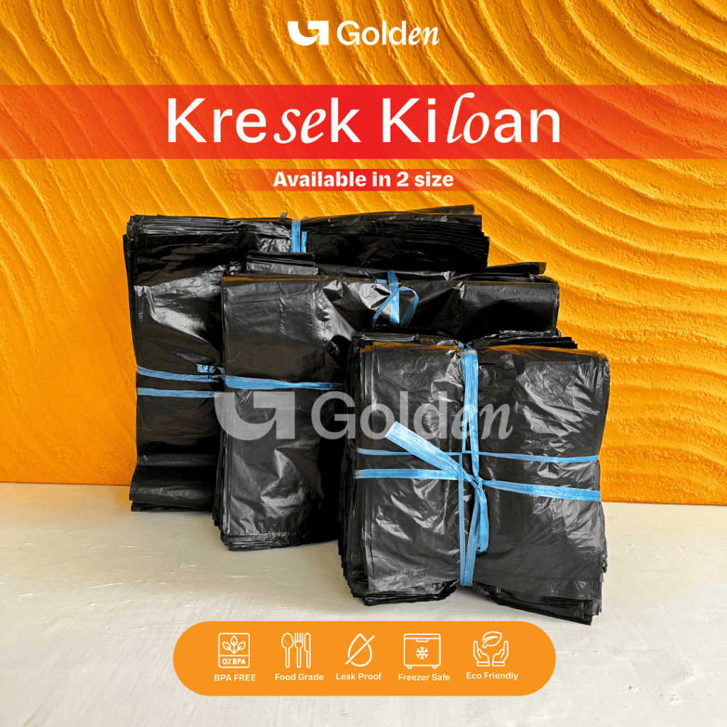 Jual [Berat 1Kg] Kantong Kresek Hitam HDPE Los Kiloan Kresek Makan ...
