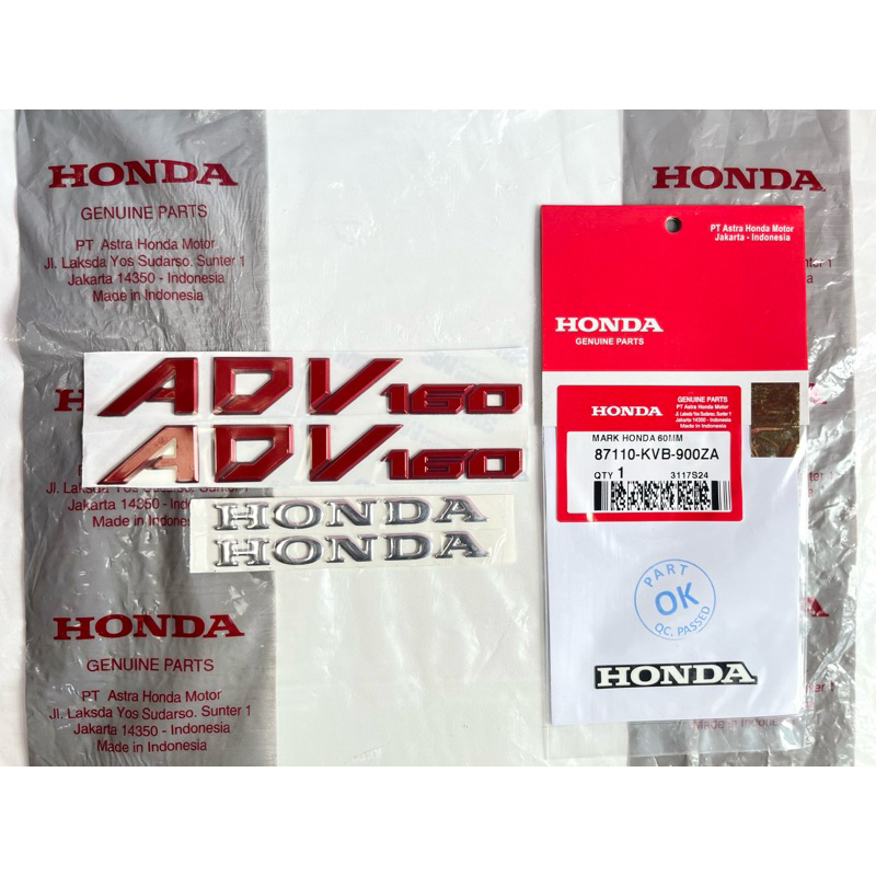 Jual Emblem logo satu set/satu pasang tulisan lambang honda ADV 160 ...