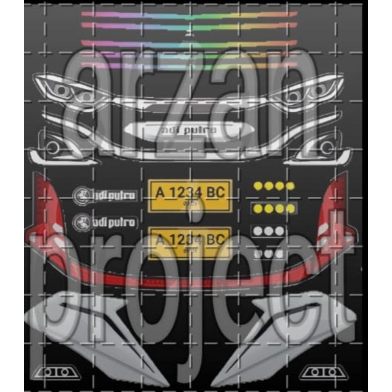 Jual stiker headlamp jetbus 3 putih cutting laminasi | Shopee Indonesia