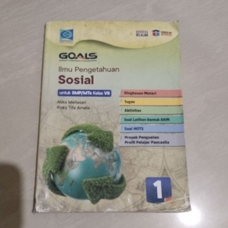 Jual BUKU ORI BUKU GOALS IPS KELAS 1 SMP PENERBIT GRAFINDO KURIKULUM ...