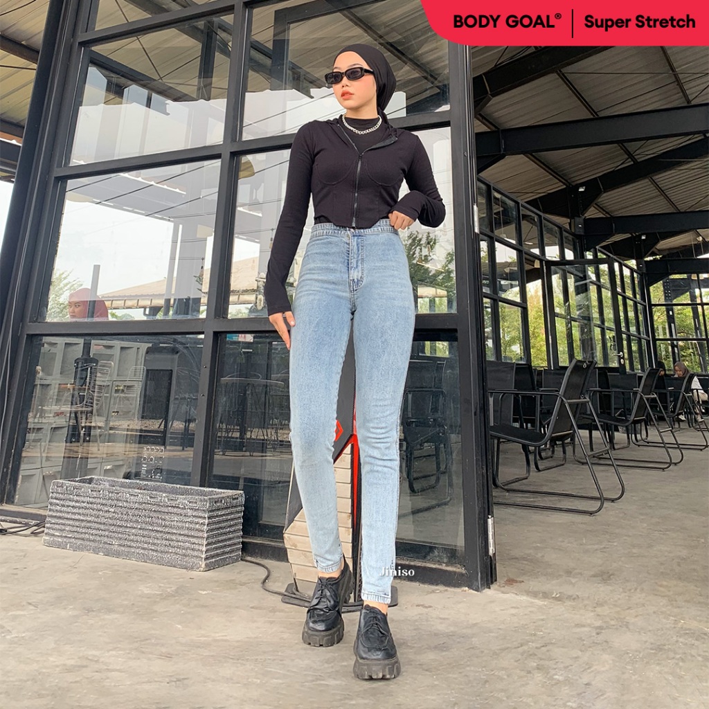 Jual JINISO - Highwaist Jeans 803 BODY GOAL | Shopee Indonesia