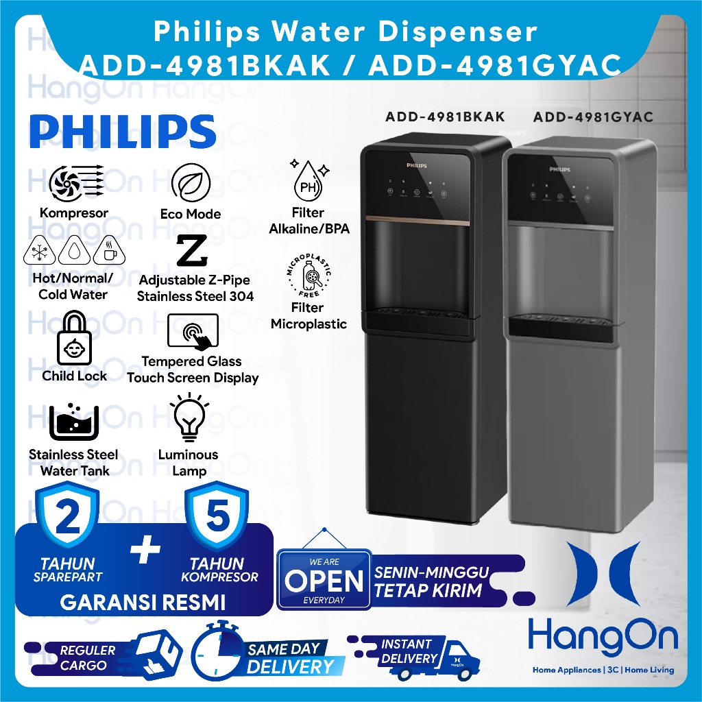 Jual Philips Water Dispenser Bottom Loading ADD4981BKAK Hitam Filter ...