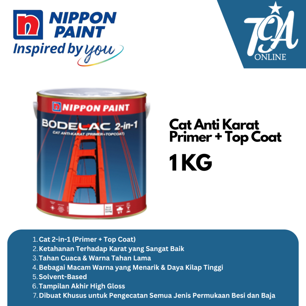 Jual NIPPON PAINT Bodelac 2 in 1 Ready Mix Cat Besi Anti Karat Primer ...