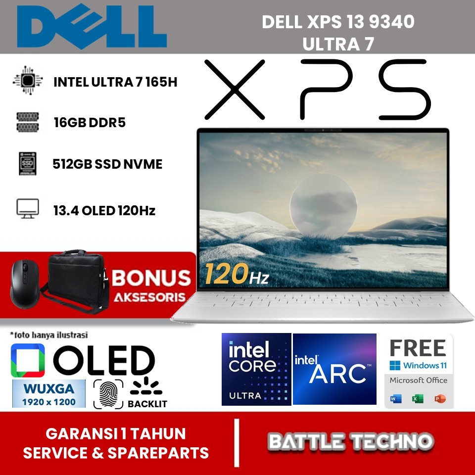 Jual Laptop DELL XPS 13 9340 Intel Ultra 7 165H 16GB DDR5 512GB SSD 13. ...
