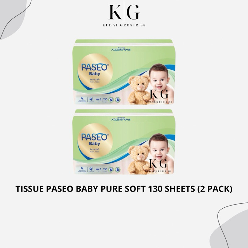 Jual PASEO Baby Pure Soft Facial Tissue 130 SHEETS (2 PACK) | Shopee ...