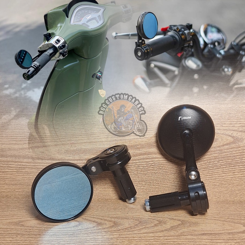 Jual Black Aluminium CNC Bar End Mirror Mini Rizoma . Spion Jalu Stang ...