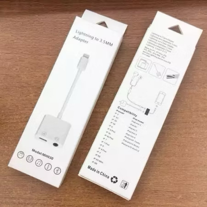 Jual SPLITTER IPhone Lightning to Jack 3.5mm 2 in 1 Tanpa Bluetooth ...