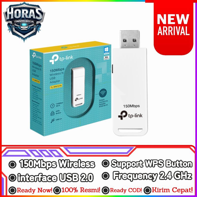 Jual TP-Link TL-WN727N 150Mbps Wireless N USB Adapter Desktop PC ...