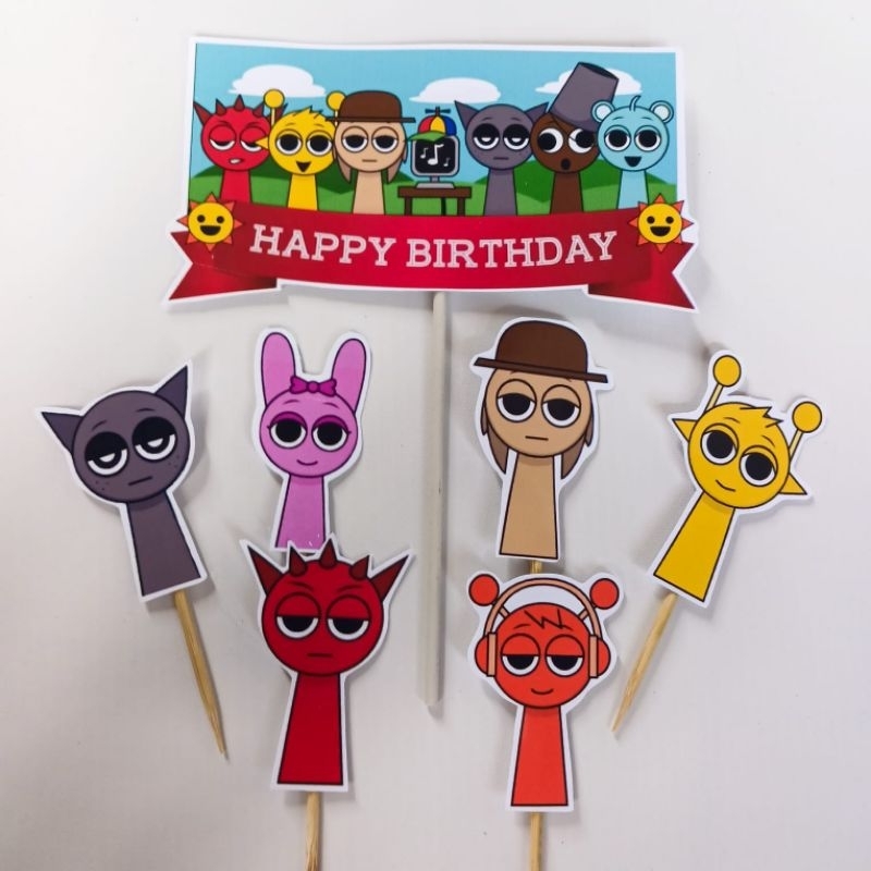 Jual Topper Sprunki Sprunky Happy Birthday hiasan kue | Shopee Indonesia