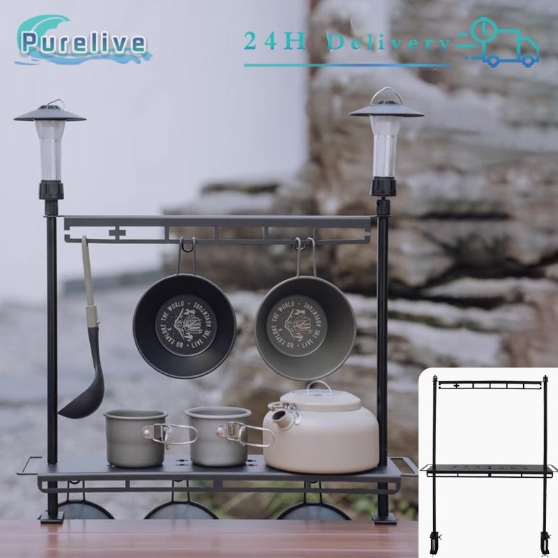 Jual Dua Lapis Rak Meja Camping Outdoor Rak Meja Lipat Outdoor Dengan ...