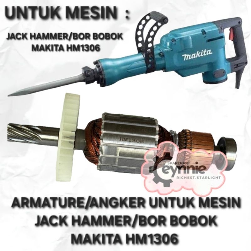 Jual ARMATURE MAKITA HM1306 ANGKER ROTOR JACK HAMMER DEMOLITION HAMMER BOR BOBOK BETON MAKITA HM ...