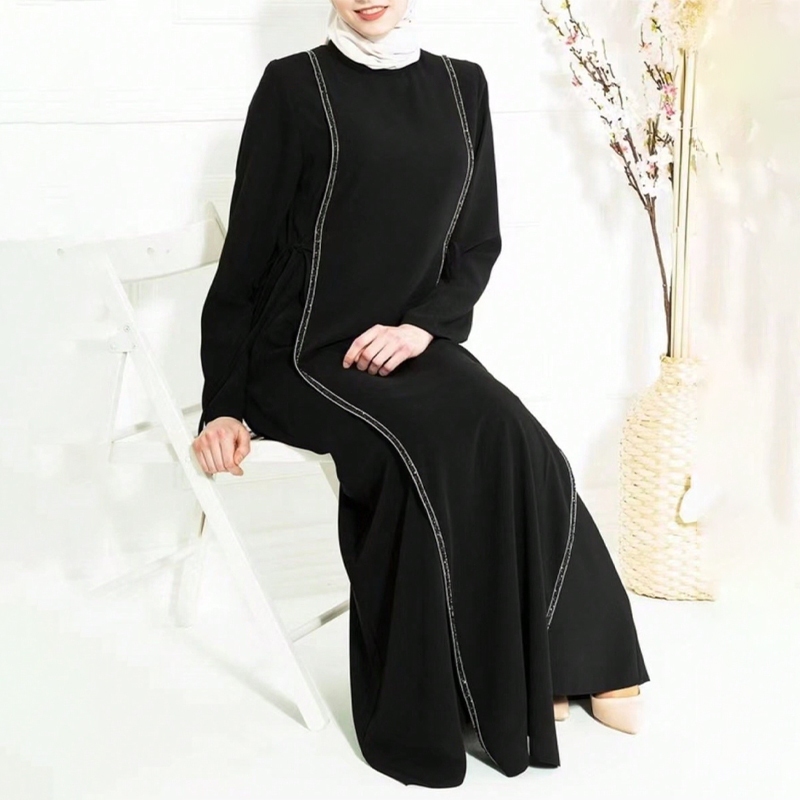 Jual GDTima Gamis Mewah Elegan Gamis Hitam Gamis Polos Abaya Wanita ...