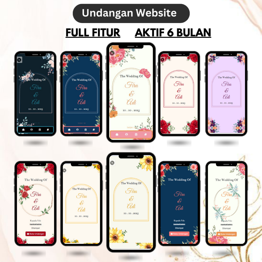 Jual Undangan Digital Website Pernikahan Premium | Undangan Online Web ...