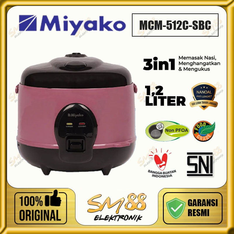 Jual MIYAKO MCM-512C-SBC Rice Cooker / Magic Com 1,2 Liter Ekonomis Awet Original Garansi Resmi ...