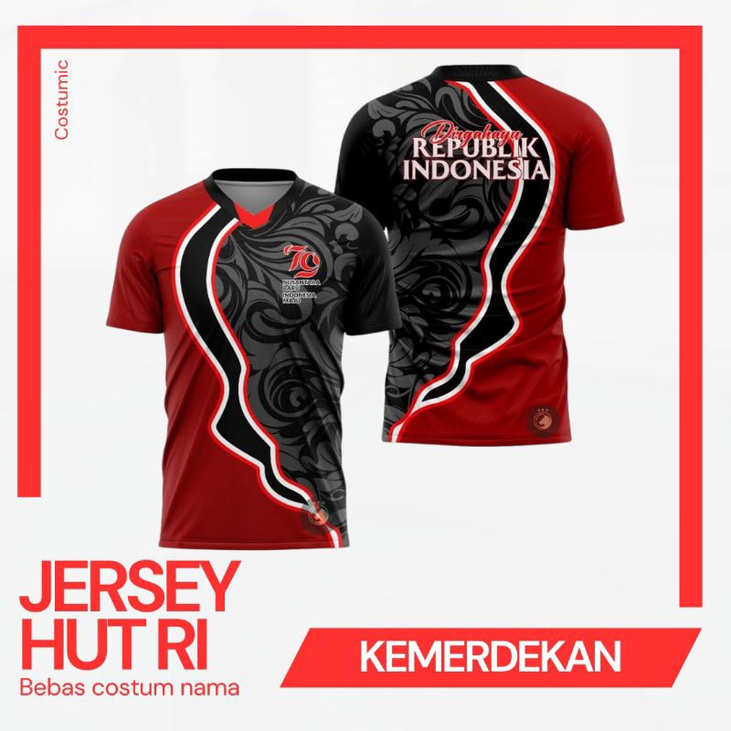 Jual Jersey tema kemerdekaan bebas costum logo,nama dan bahan Dryfit ...