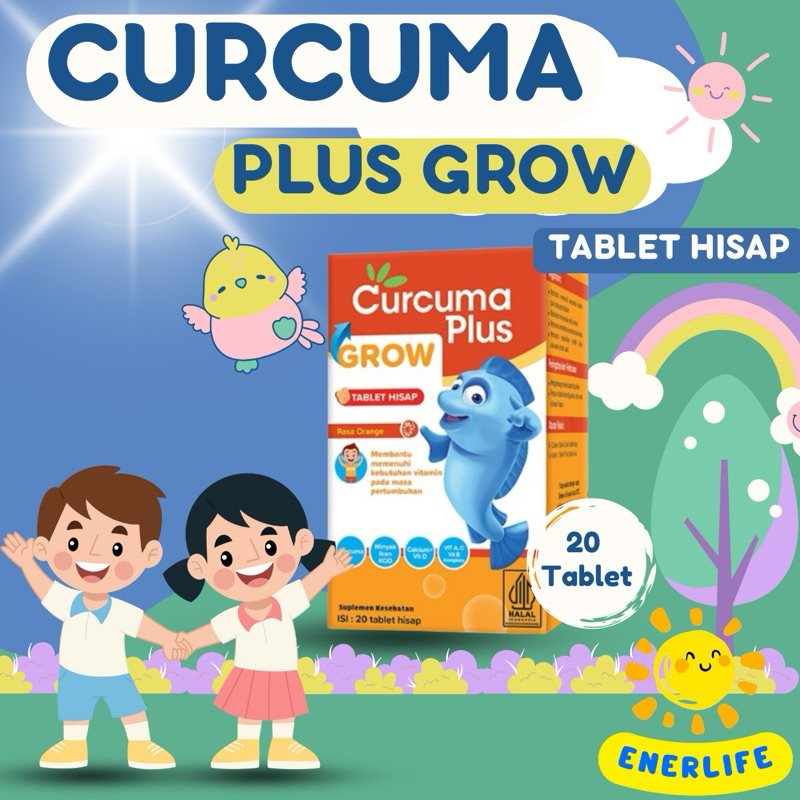 Jual Curcuma Plus Grow Tablet Hisap Multivitamin Rasa Jeruk 20 Tablet ...