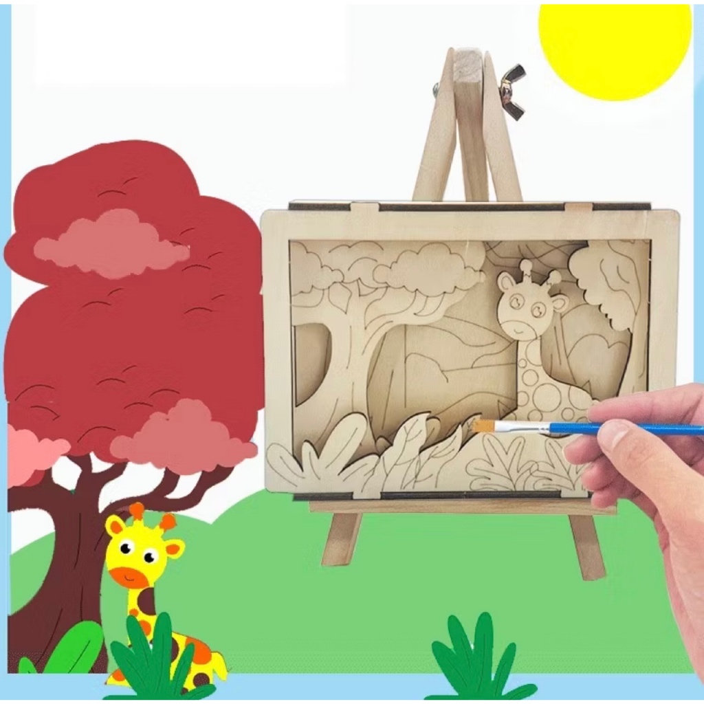 Jual Mewarnai Kayu Frame Tema Hewan Dimensi / Coloring Animal | Shopee ...