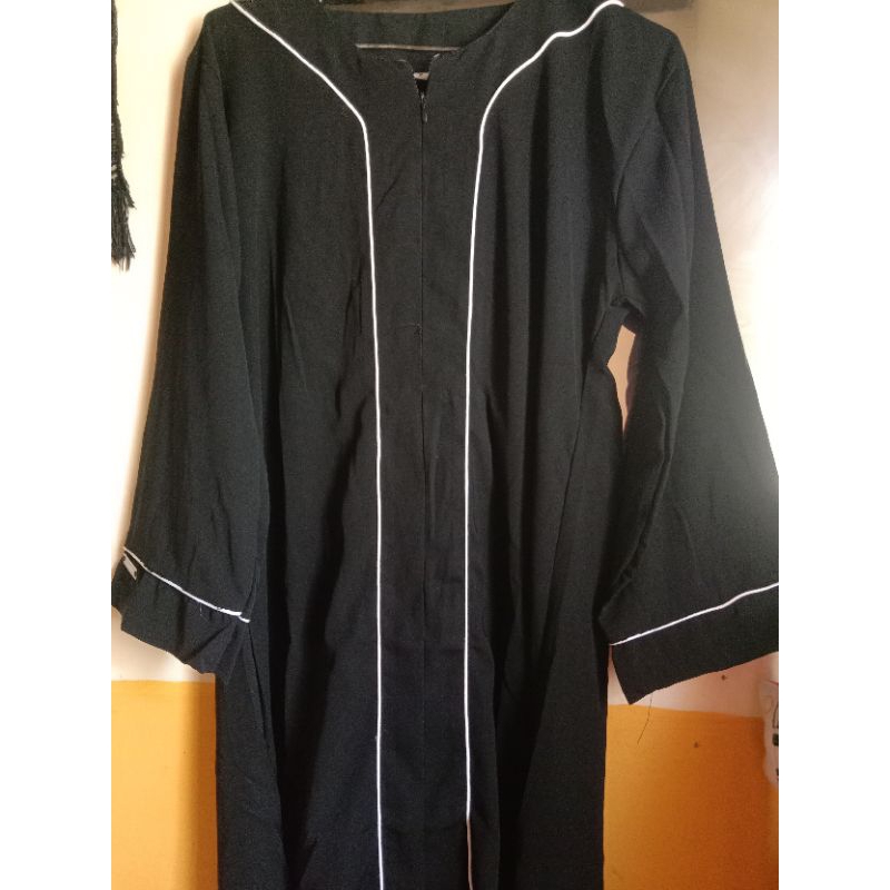 Jual PRELOVED Abaya Hitam Basic List Gamis Syar'i Jet Black Hitam Pekat ...