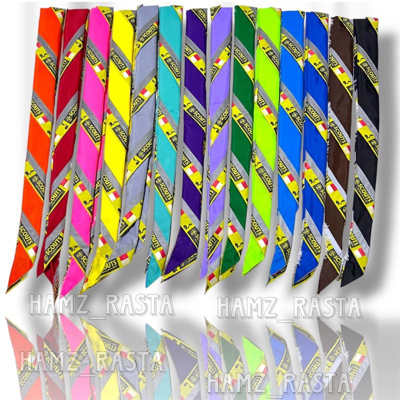 Jual Scraf pramuka menyala lis kuning bordir scout tunas kelapa bendera ...
