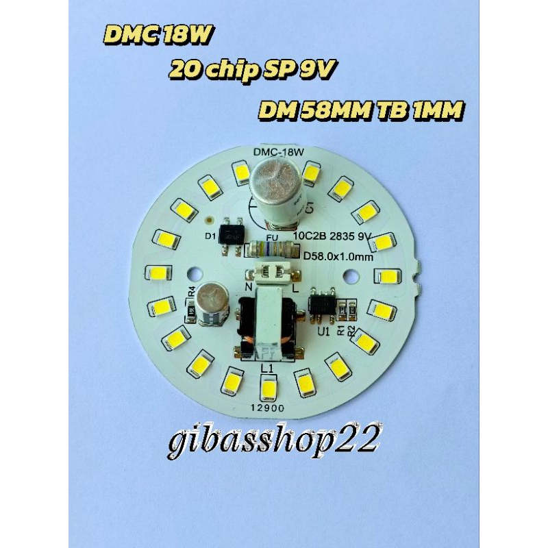 Jual PCB AC DMC 18W 20 chip + LUBANG BAUT | Shopee Indonesia