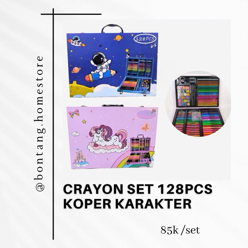 Jual CRAYON SET 128PCS KOPER KARAKTER || CRAYON SPIDOL MEWARNAI SET ...
