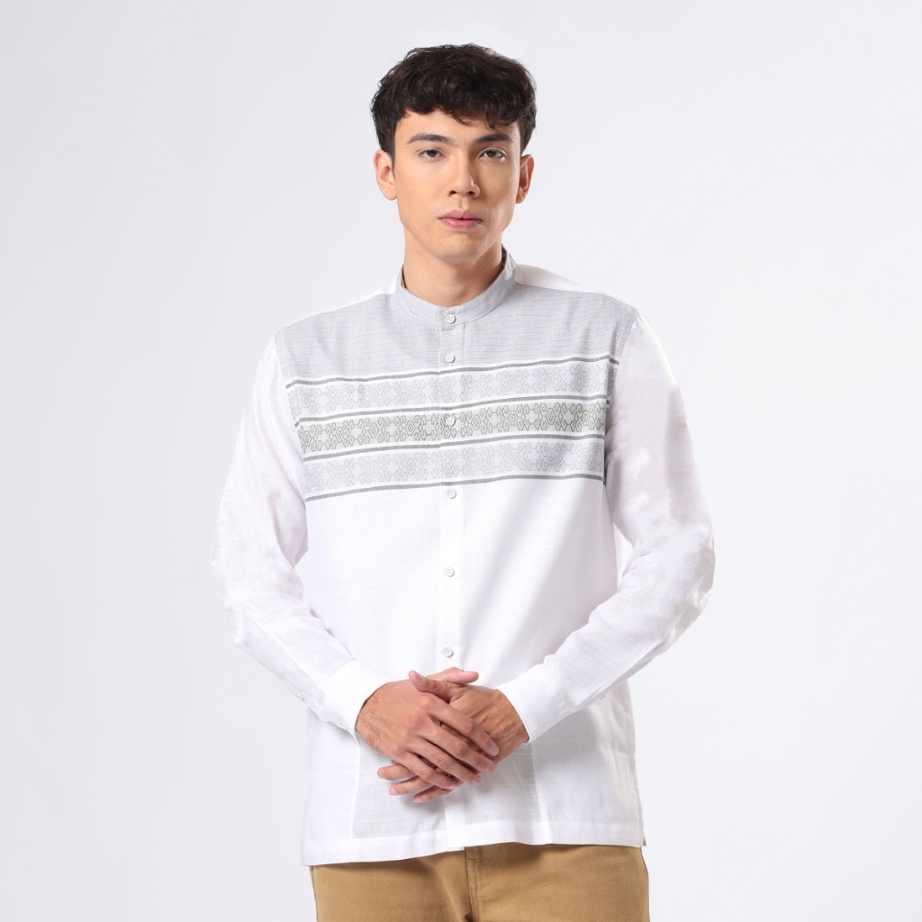Jual EDWIN JEANS - Kemeja Koko Pria Lengan Panjang DZUL WHITE Baju ...