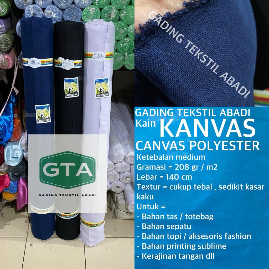 Jual ( per setengah meter ) kain kanvas canvas polyester lebar 140 cm ...