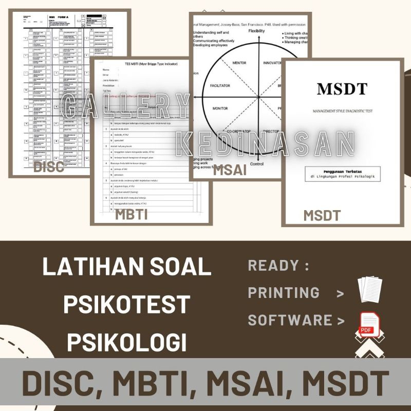 Jual ALAT TES PSIKOLOGI LATIHAN PSIKOTEST DISC MBTI MSAI MSDT | Shopee ...