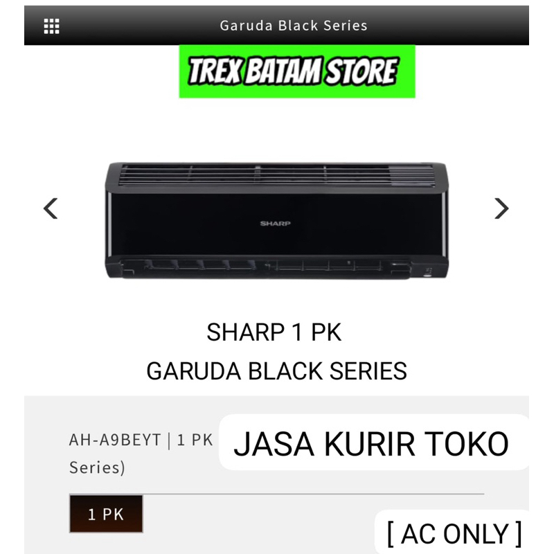 Jual AC SHARP 1 PK GARUDA BLACK SERIES AH-A9BEYT GARANSI RESMI [ BATAM ...