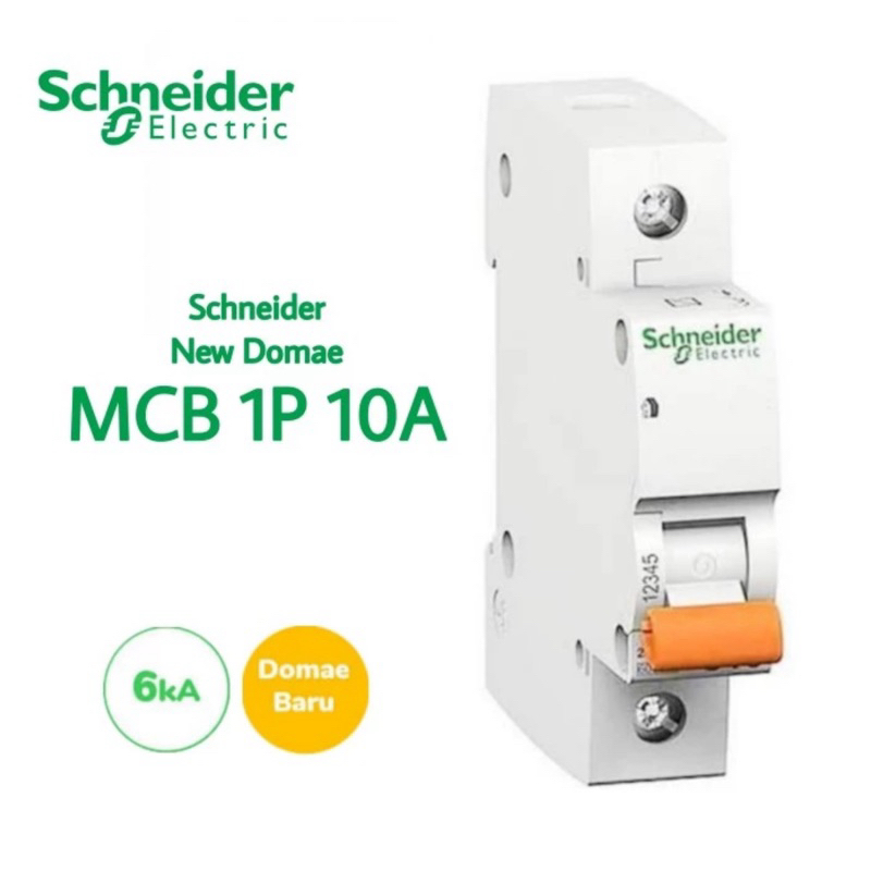 Jual MCB NEW DOMAE 6kA SCHNEIDER 1P 10A DOMF01110 | Shopee Indonesia