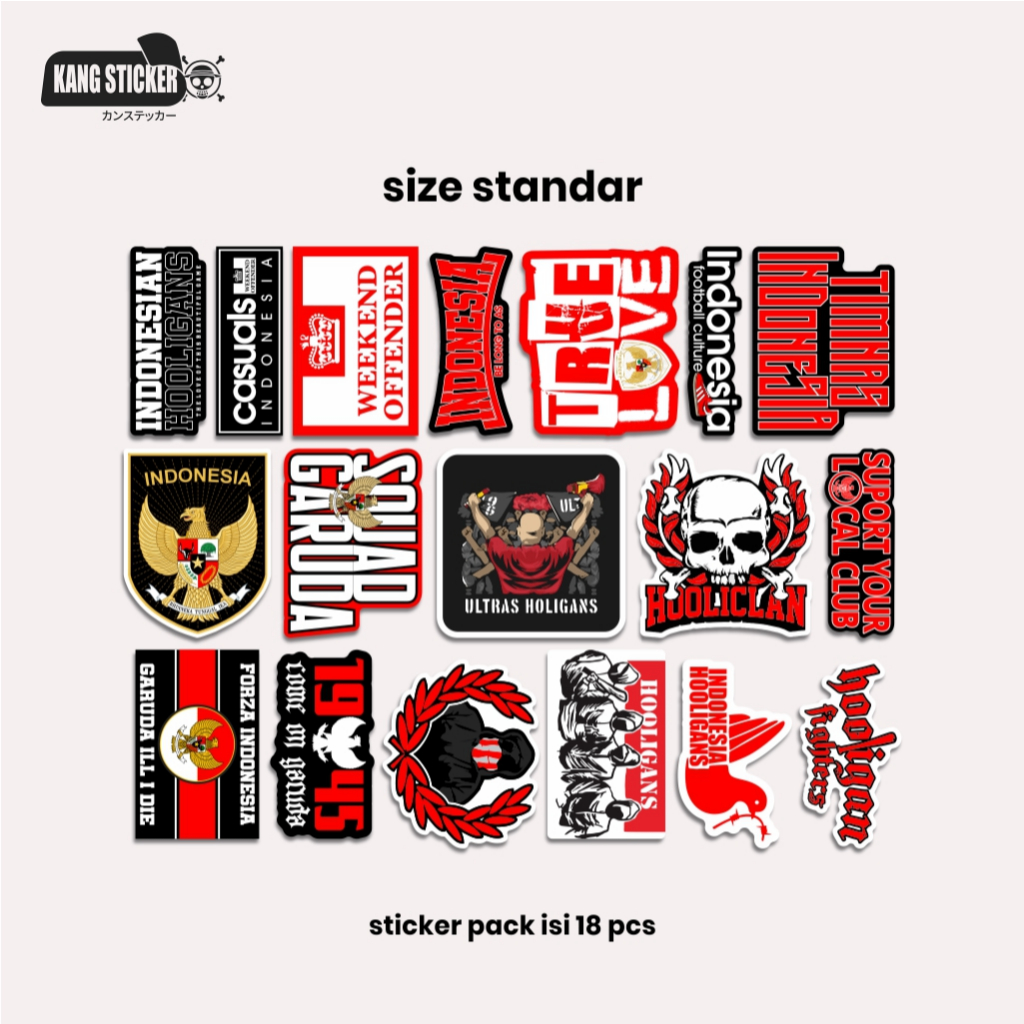 Jual STICKER PACK TIMNAS INDONESIA ISI 18PCS - PREMIUM STICKER ...