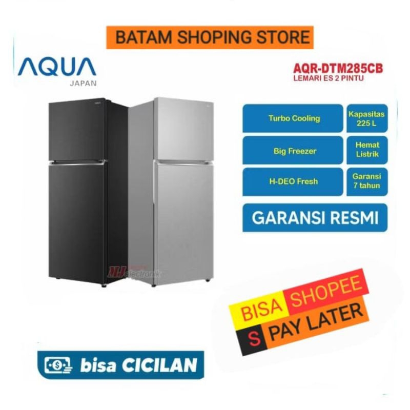 Jual KULKAS AQUA 2 PINTU DTM285CBP DS/LS 225LITER DTM 285 CBP TURBO COOLING GARANSI RESMI ...