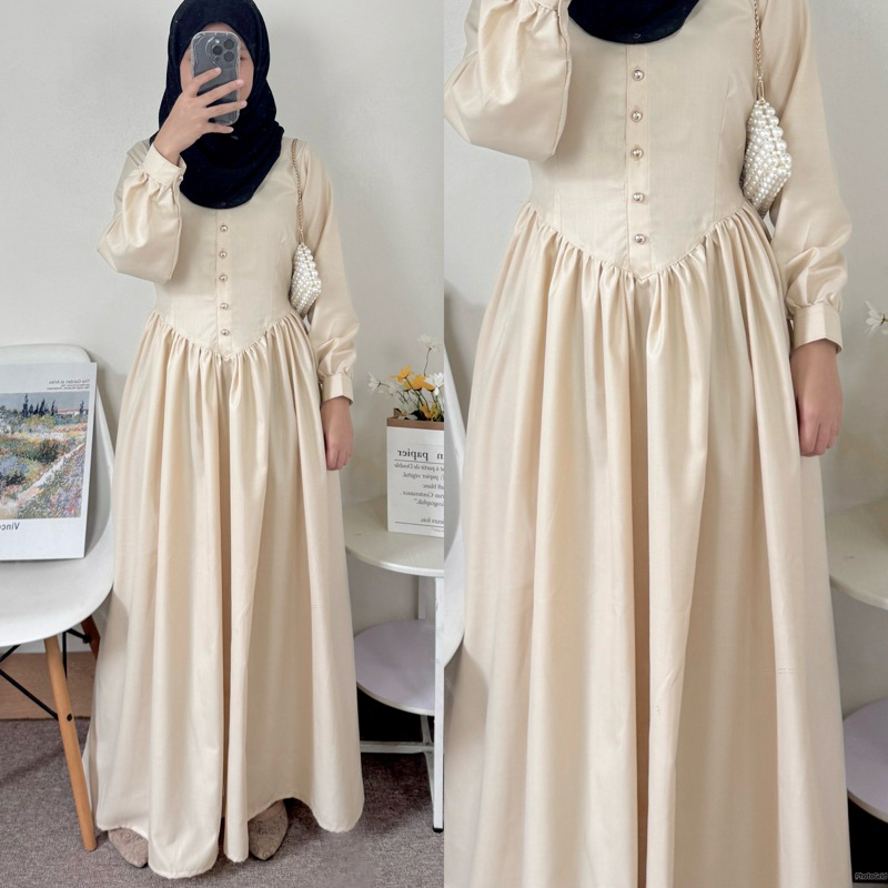 Jual Ready stock Valerie Dress | Dress Katun Flowy | Dress Vintage ...
