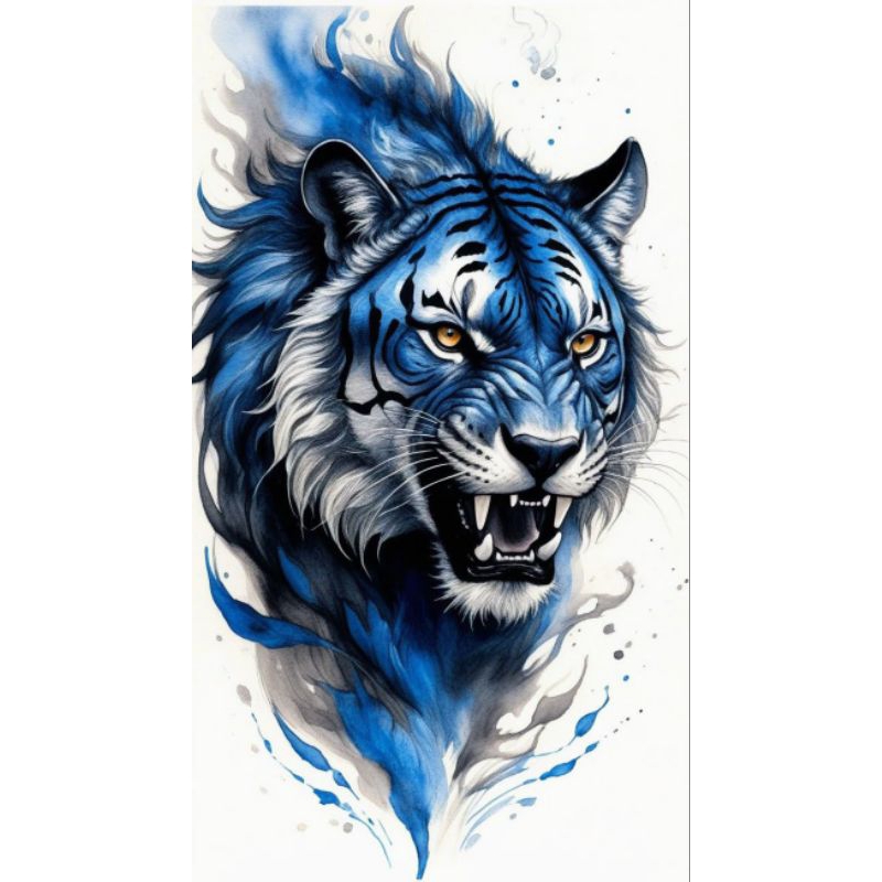 Jual stiker 3D macan keren, stiker print sudah cutting, size 15 x 20 cm ...