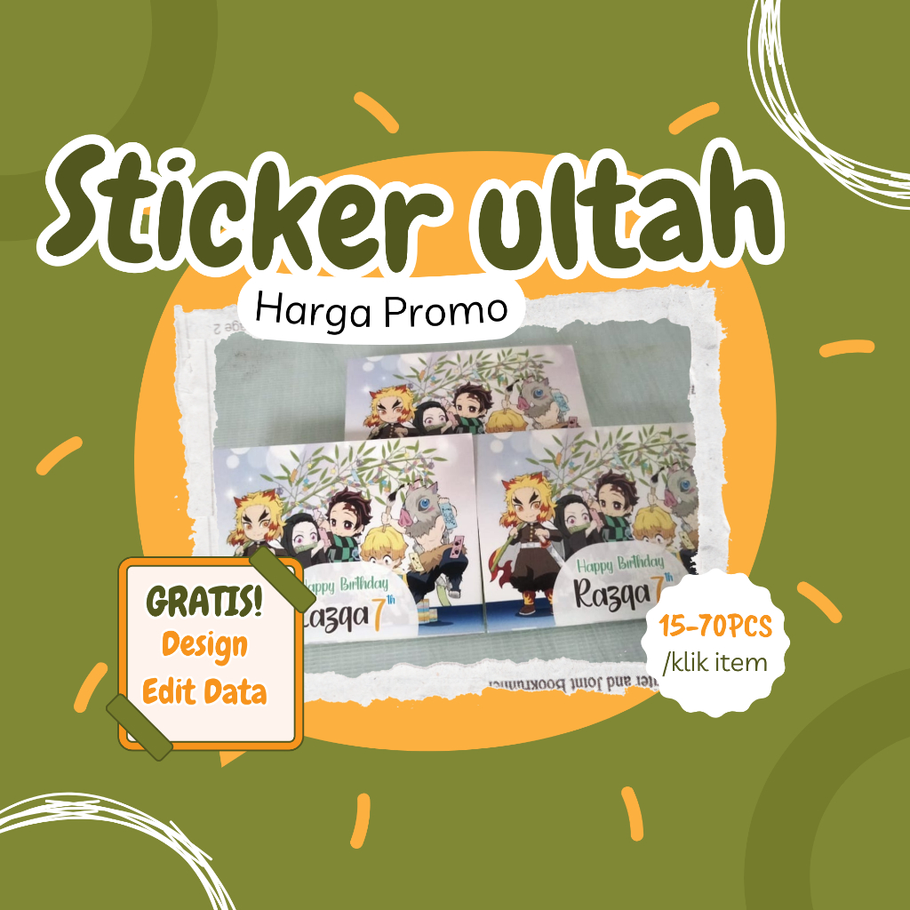 Jual Cetak Birthday Sticker Set for Kids - Birthday Labels and Bento ...