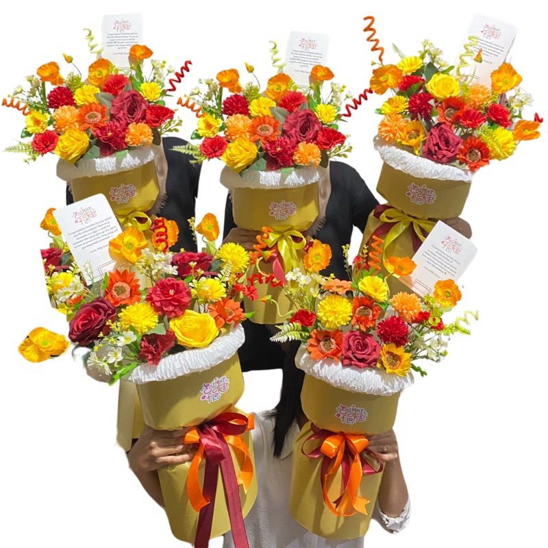 Jual Buket Bunga Artificial Korean Style Round Bouquet | Shopee Indonesia