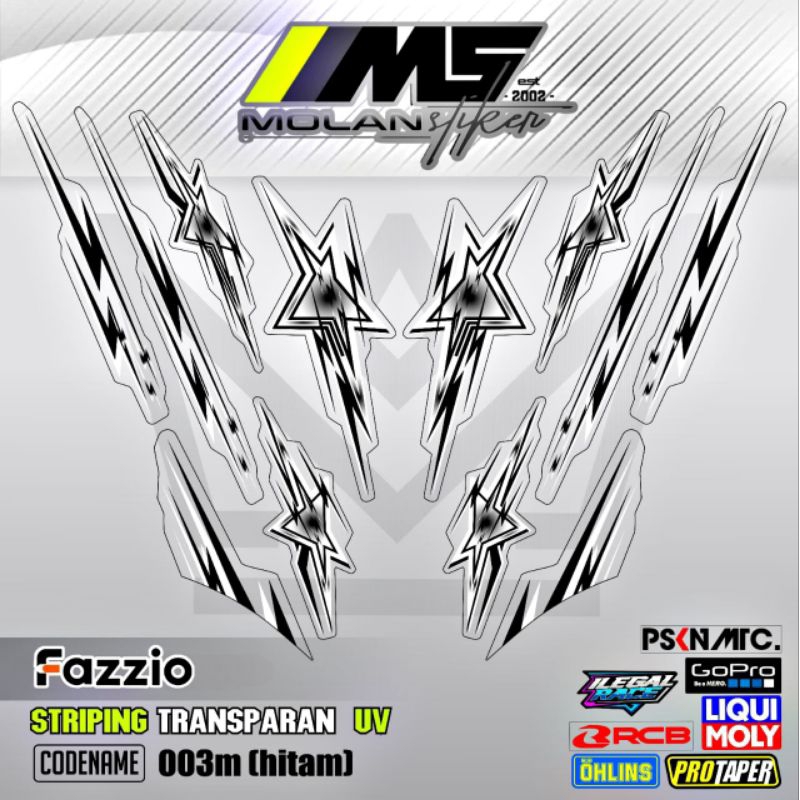 Jual Decal Sticker Striping Variasi Transparan Uv Fazzio Star Fazzio ...