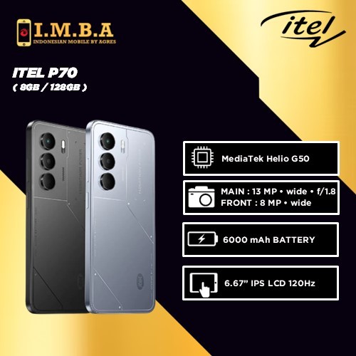 Jual itel P70 RAM 8+8/128GB - Big Battery 6000mAh - 6.67"HD + Sunlight Display 90hz - Helio G50 ...