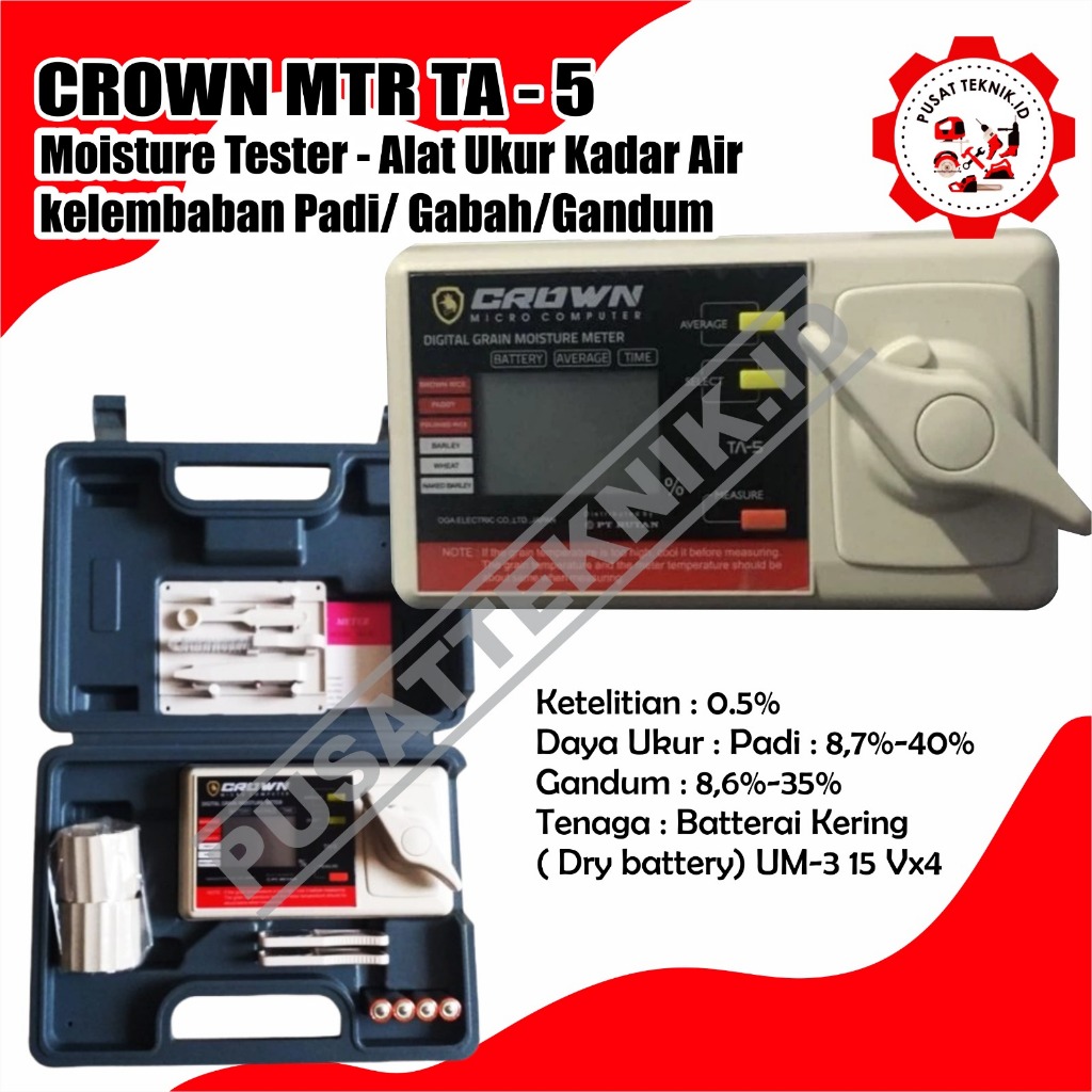 Jual MOISTURE DIGITAL CROWN TA05 ALAT UKUR KADAR AIR PADI GANDUM TA-5 ...