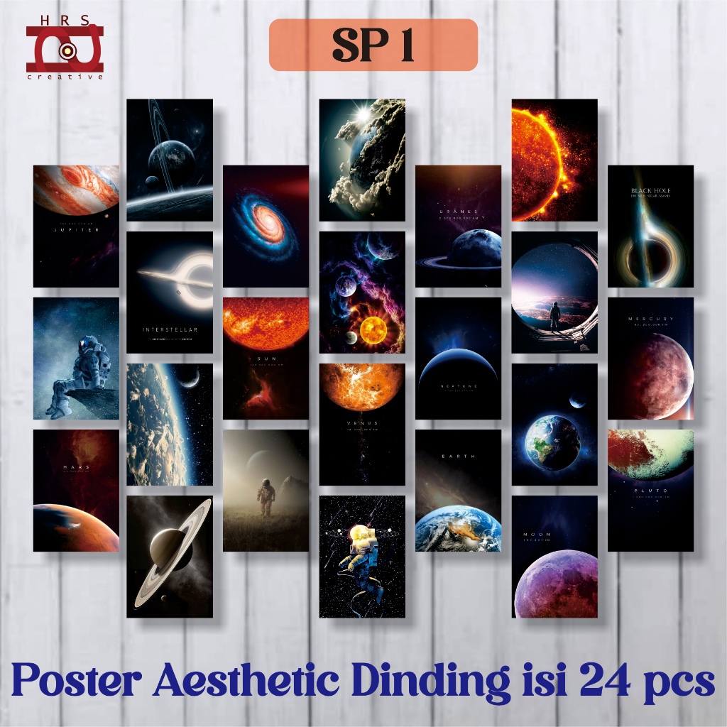 Jual Poster Luar Angkasa / Space Ukuran A5 paket Bundle 24 lembar ...