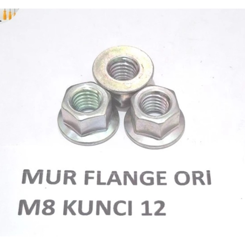 Jual Mur Flange M8 pith 1,25 Kunci 12 PUTIH ory | Shopee Indonesia