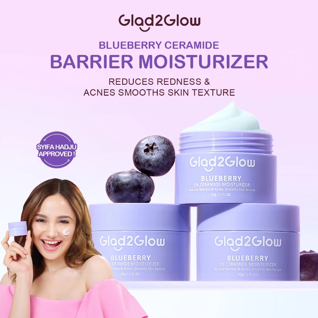 Jual GLAD2GLOW BLUEBERRY 5% CERAMIDE MOISTURIZER CREAM SKIN BARRIER G2G ...