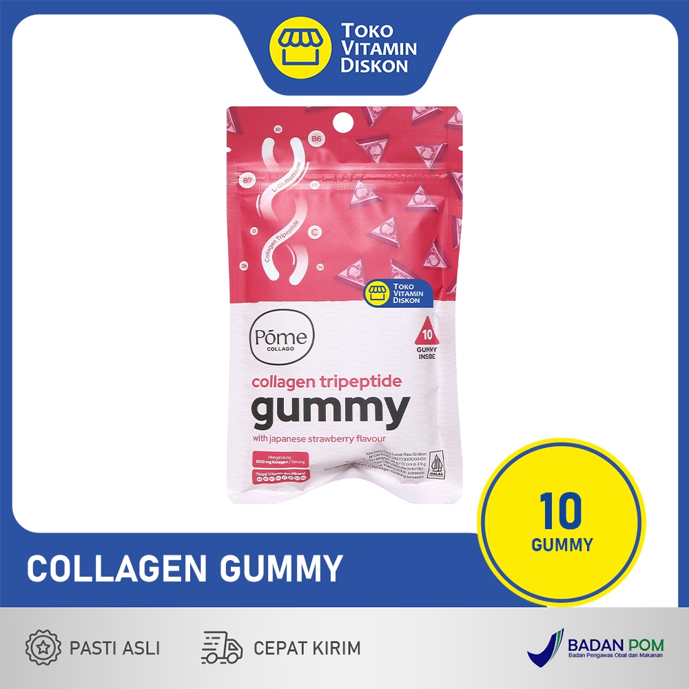 Jual POME COLLAGEN TRIPEPTIDE WITH JAPANESE STRAWBERRY FLAVOUR | Gummy ...